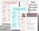 3in1 Resume Template Bundle Cover Letter Reference Page - Etsy