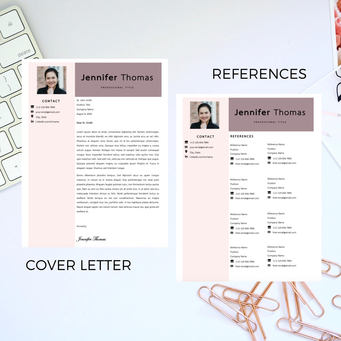 Resume Template Word | Cover Letter | Reference Page | CV Template ...
