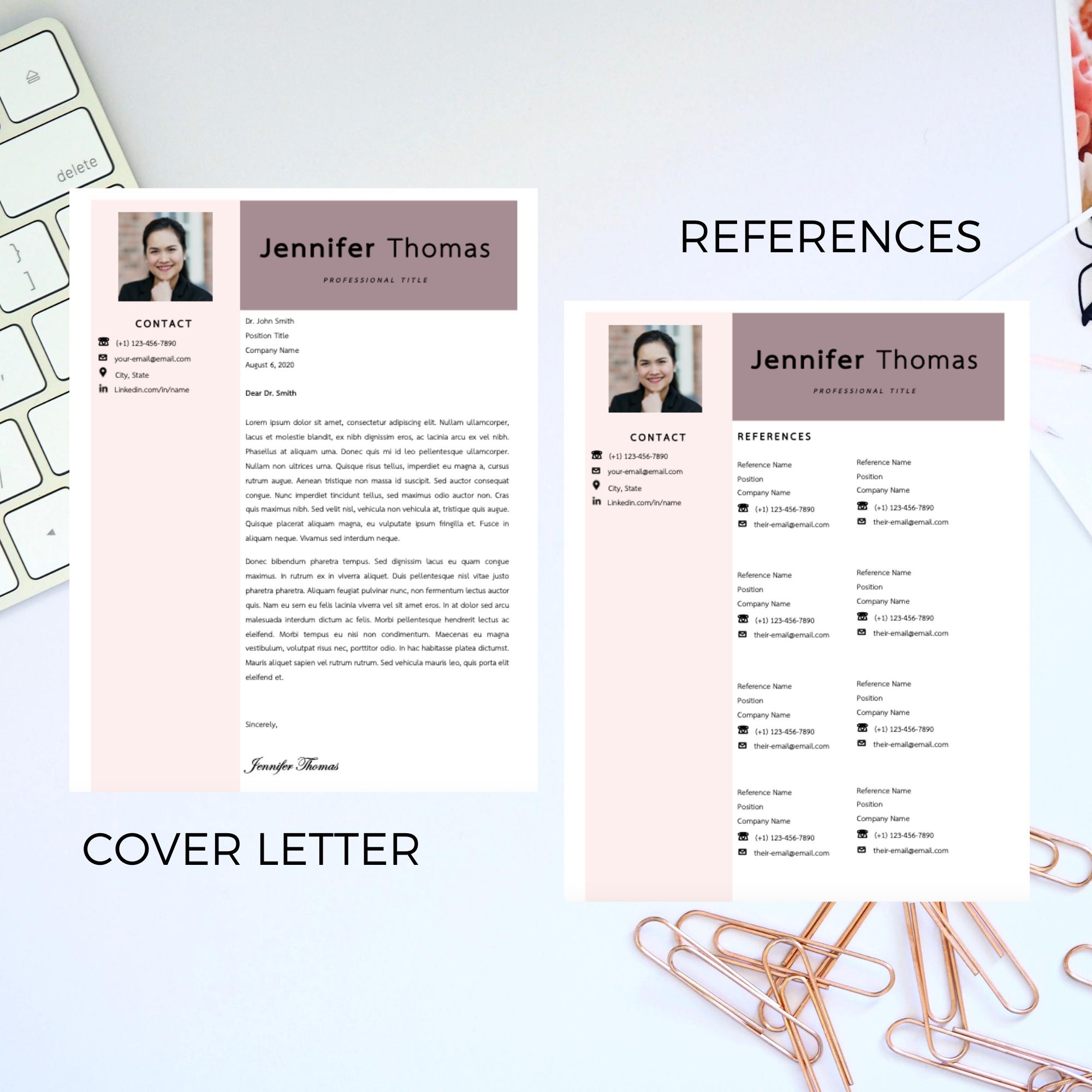 Resume Template Word | Cover Letter | Reference Page | CV Template ...