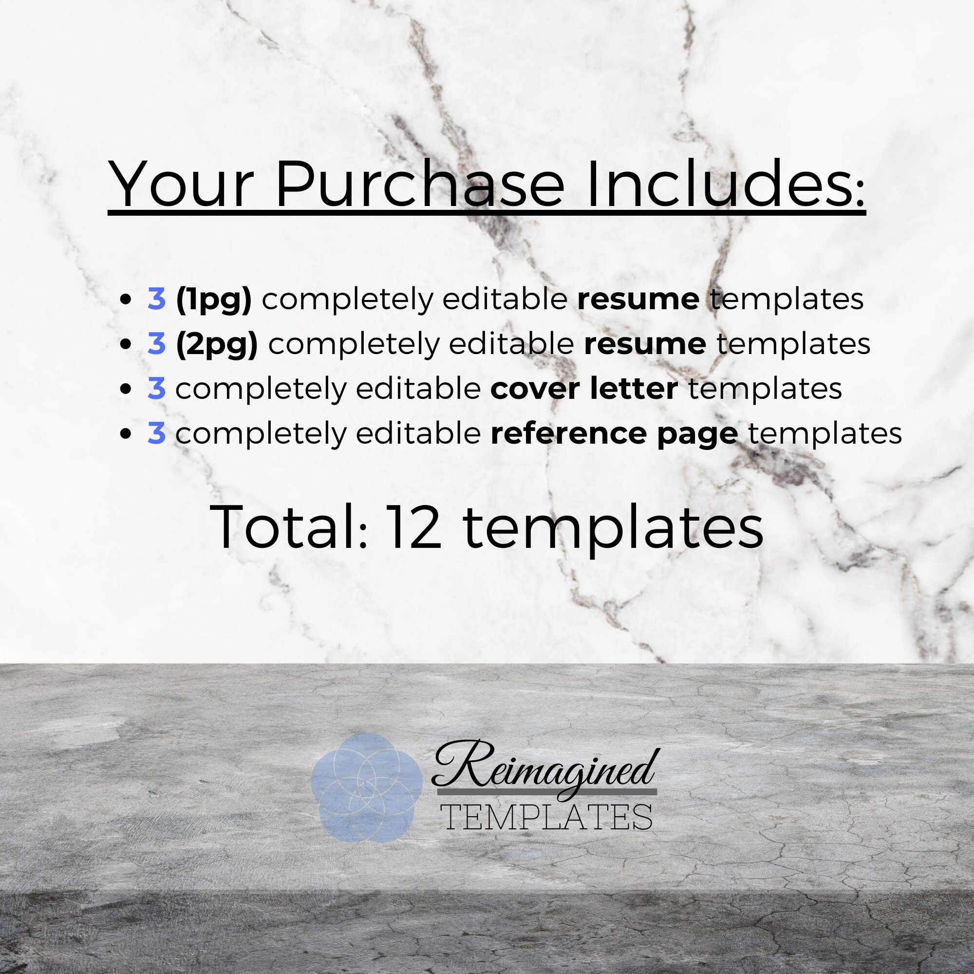 3in1 Resume Template Bundle | Cover Letter | Reference Page | Microsoft ...