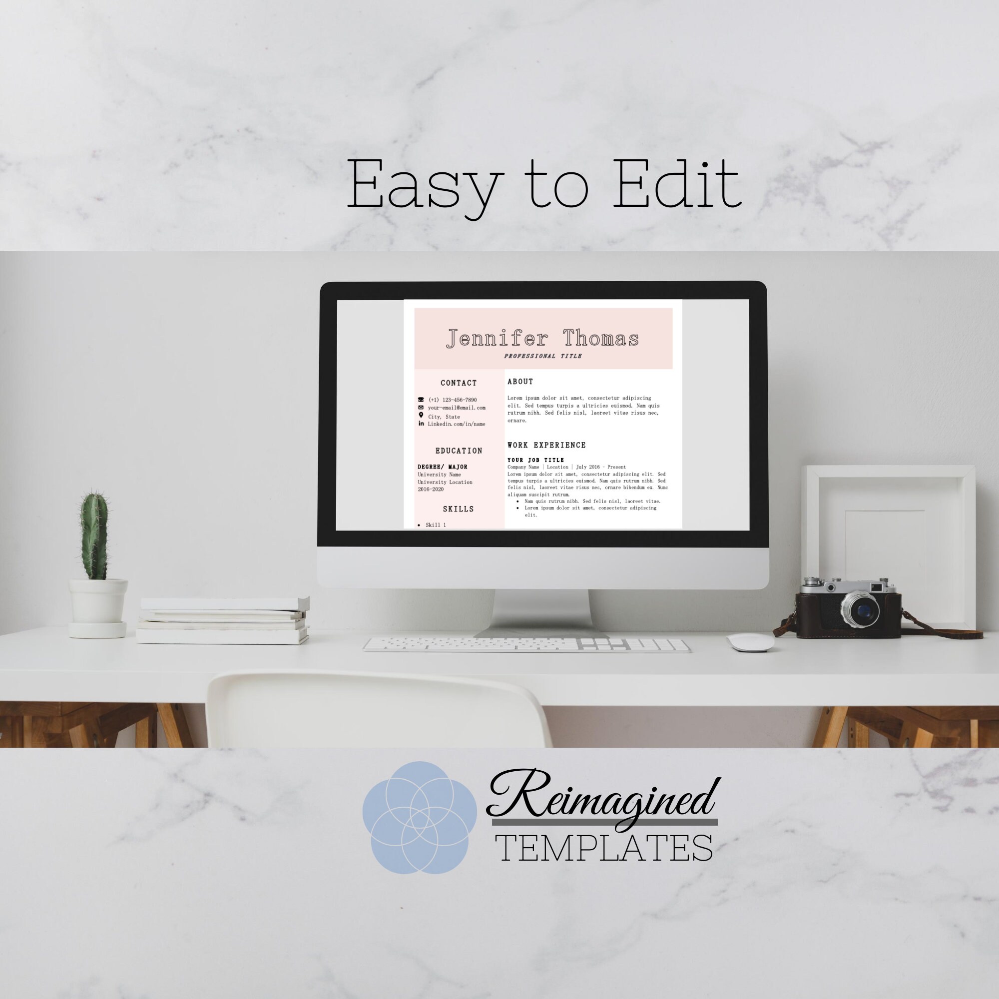 Resume Template Word | Cover Letter | Reference Page | CV Template ...