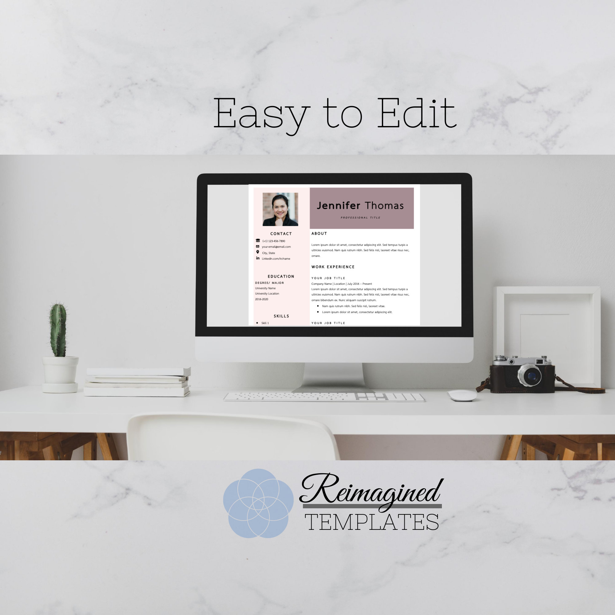 Resume Template Word | Cover Letter | Reference Page | CV Template ...