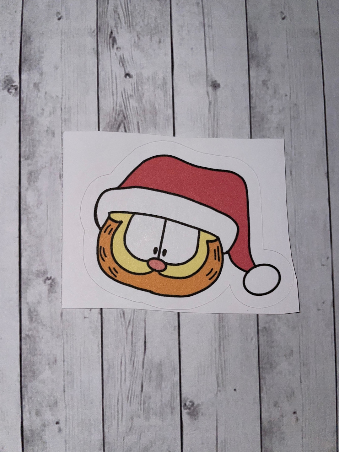 Garfield Santa Hat Sticker - Etsy
