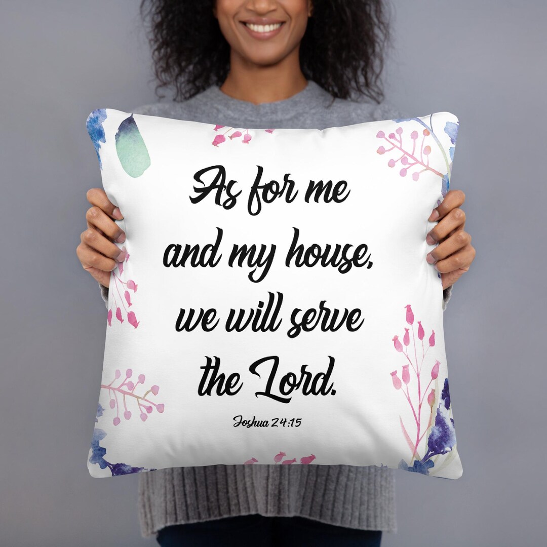 As for Me and My House Bible Verse Throw Pillow - Etsy