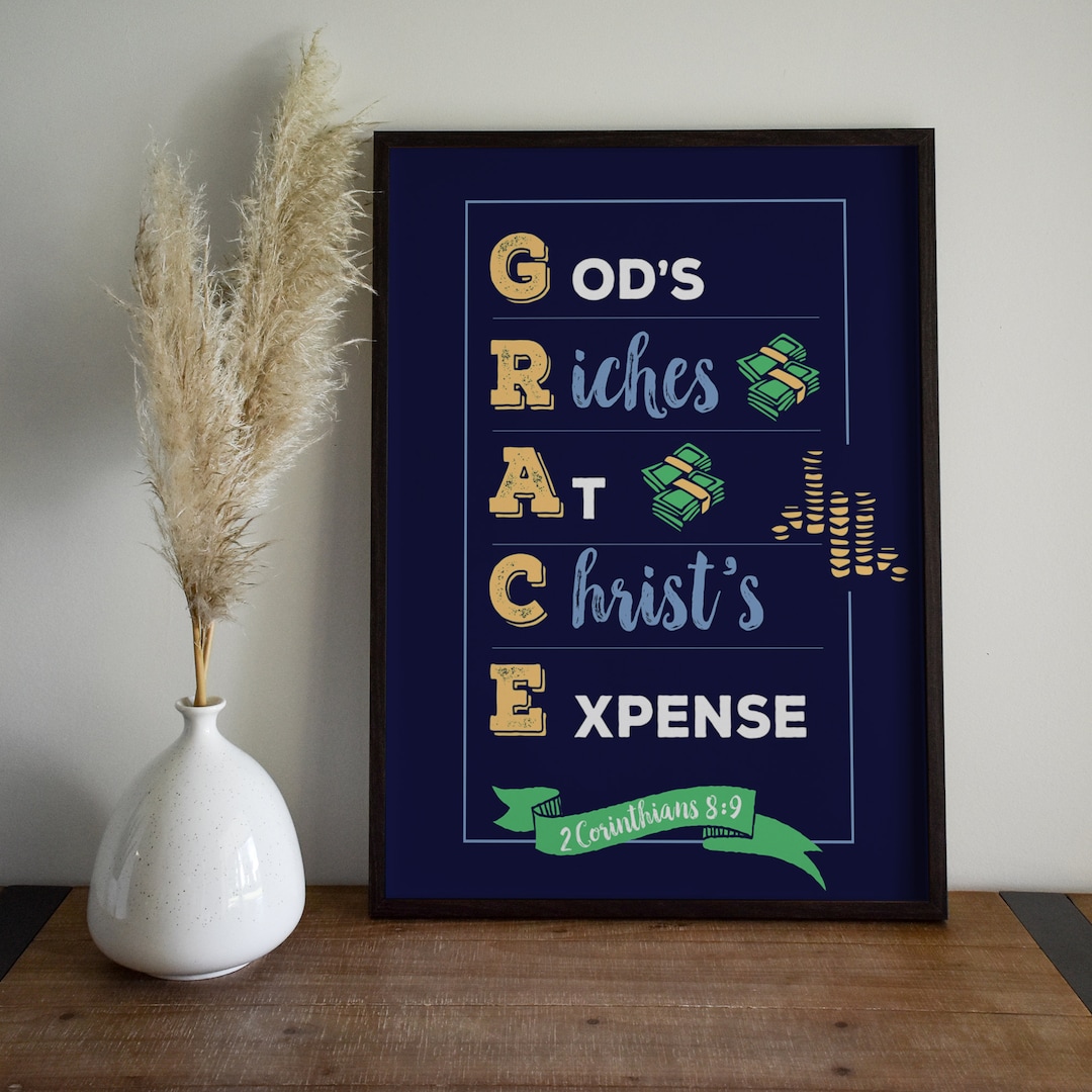Amazing Grace Wall Decor, God's Riches at Christ's Expense, Printable ...