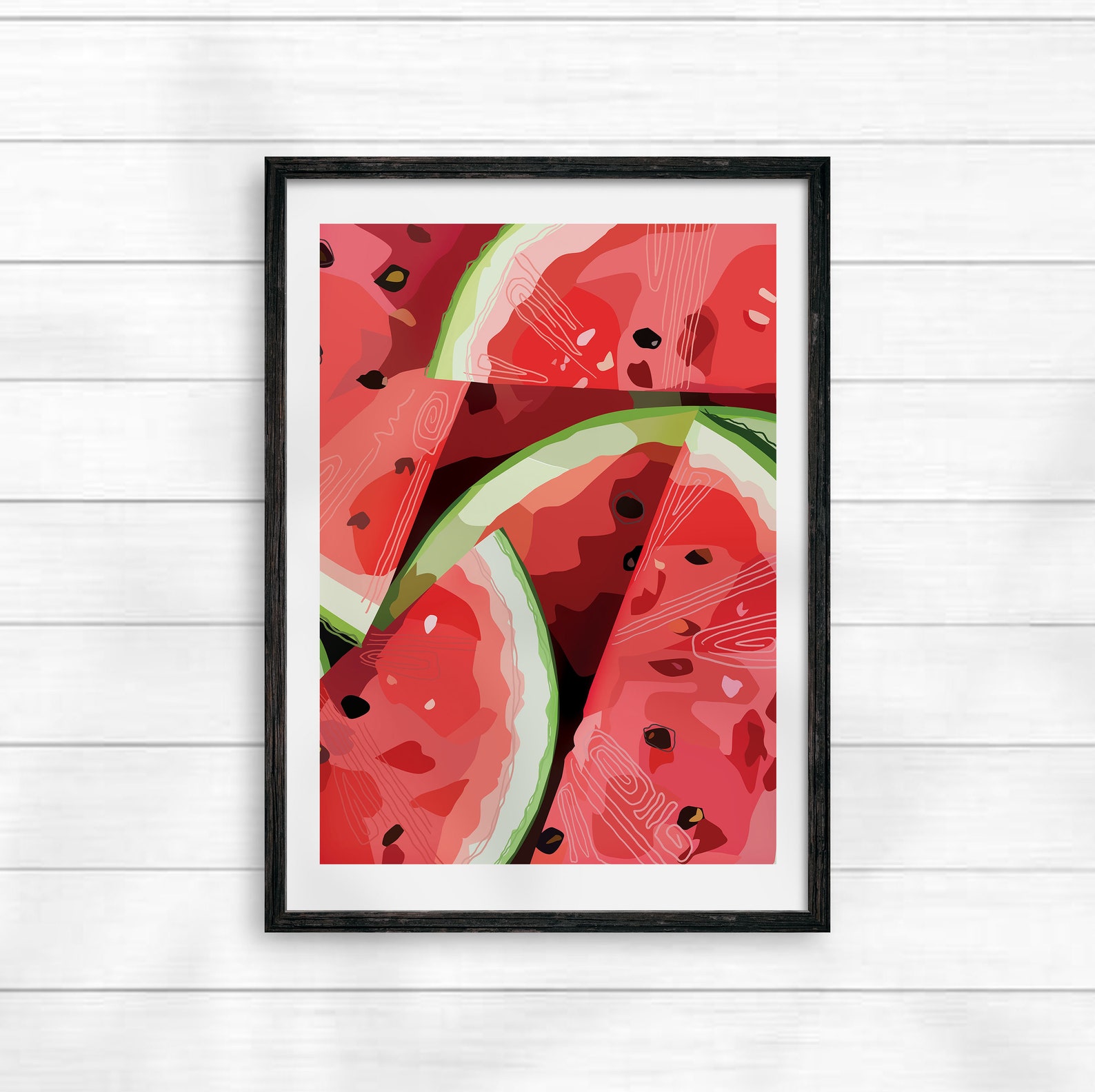 Abstract Watermelon Wall Art, Abstract Printable Wall Art, Abstract ...