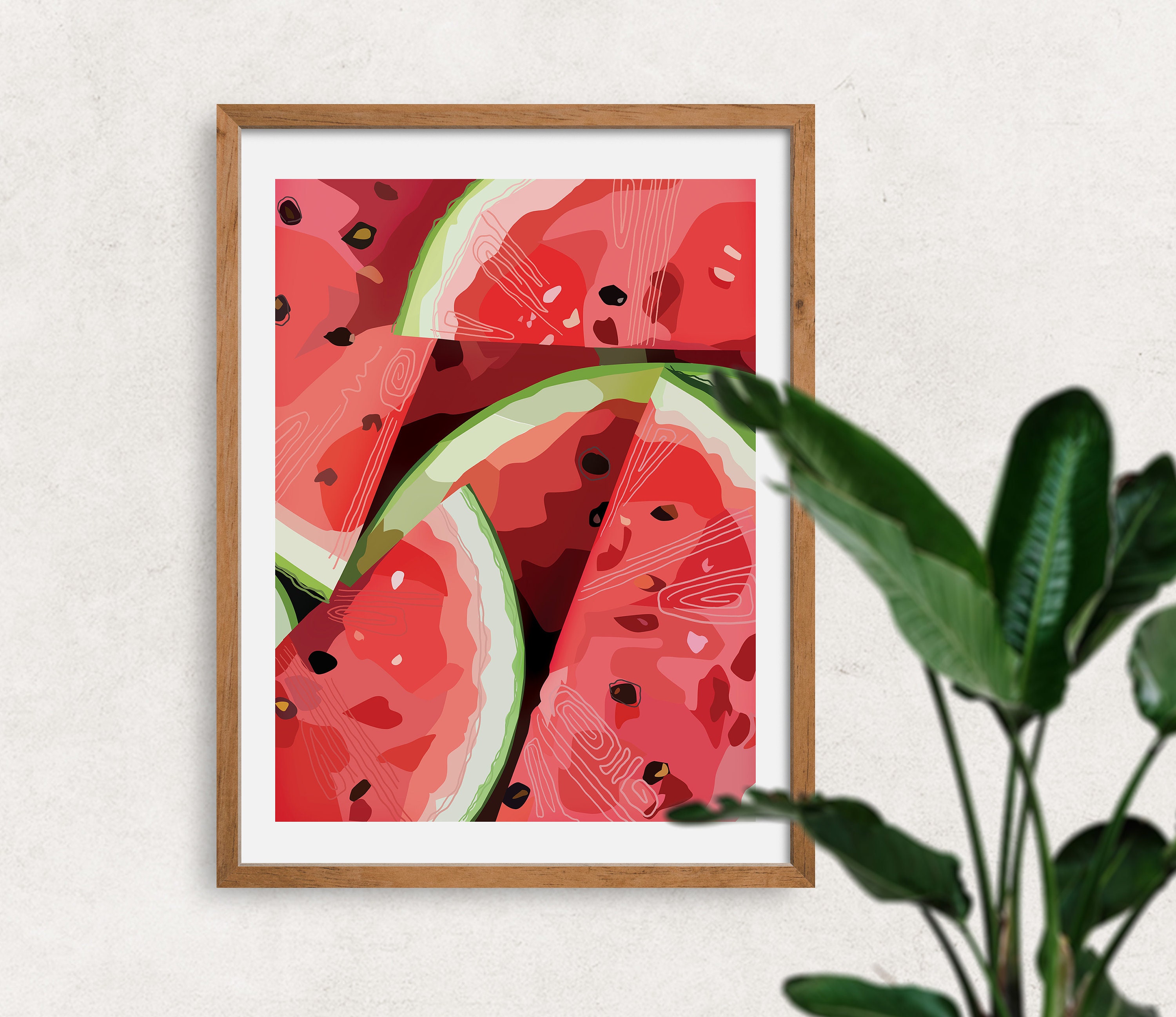 Abstract watermelon wall art, Abstract printable wall art, Abstract ...