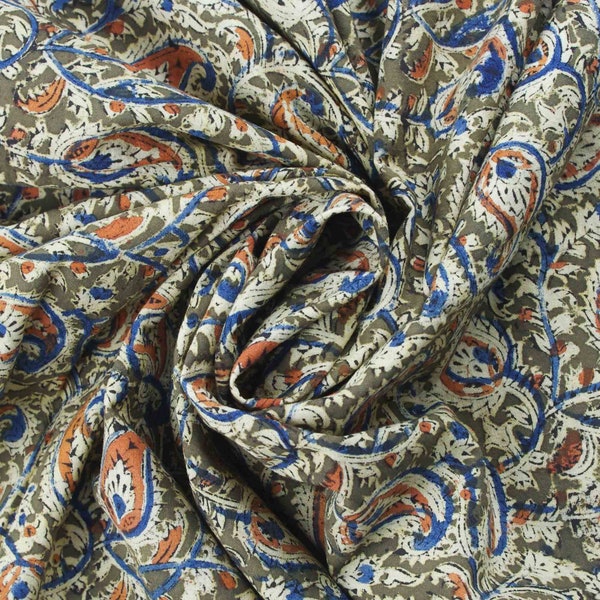 Paisley Block Print Fabric - Etsy UK