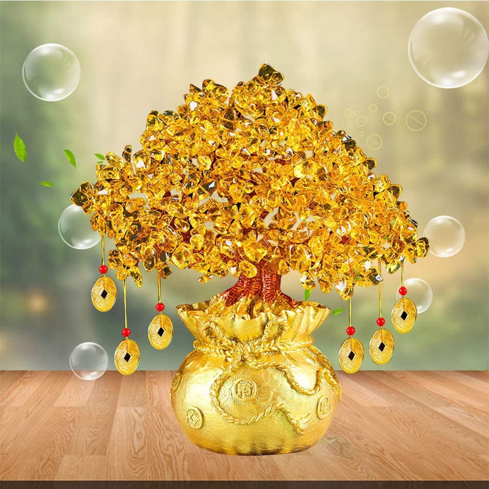 Lucky Tree Wealth Yellow Crystal Tree Natural Lucky Tree Money | Etsy