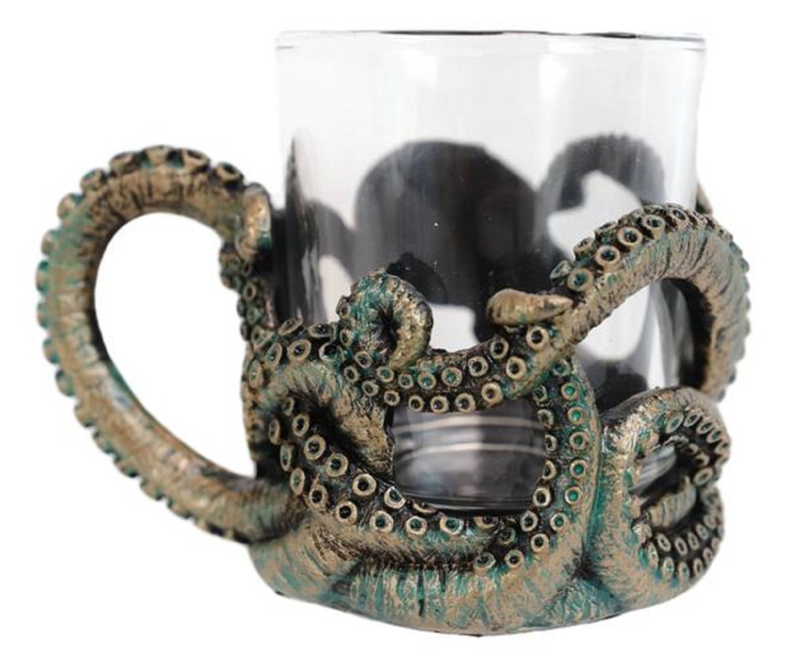 Nautical Coastal Reef Giant Kraken Glass 8oz Sea Octopus - Etsy