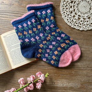 Flower Garden Socks - Pdf Knitting Pattern Colorwork, Spring Summer - Etsy