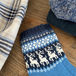 Winter Deer Socks - Pdf Knitting Pattern Colorwork, Winter Fair Isle ...