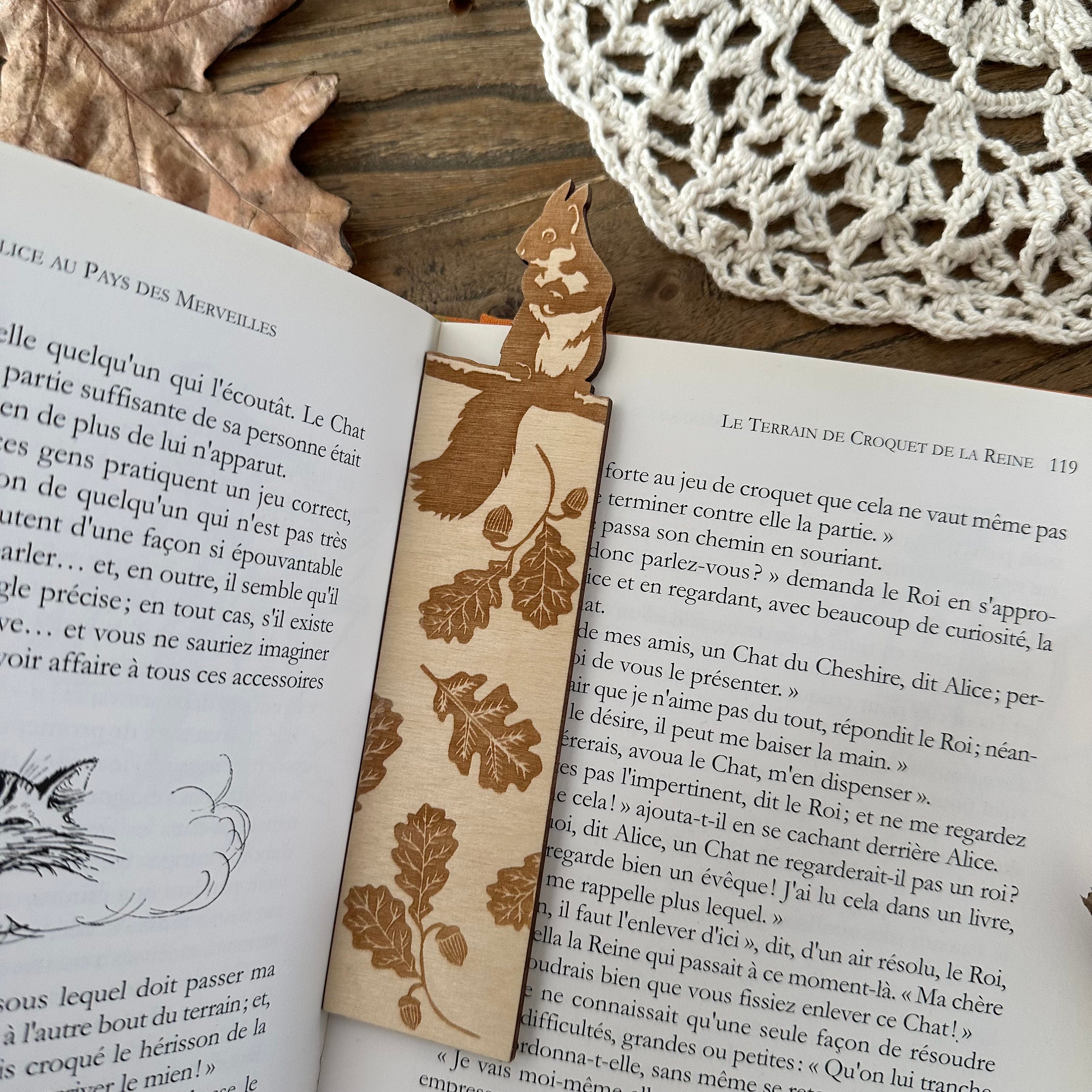 Squirrel and Leaveswood Bookmark - Laser Cut and Engraved Bookmark ...