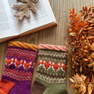 Woodland Fox Socks - Pdf Knitting Pattern Colorwork, Fox Autumn - Etsy