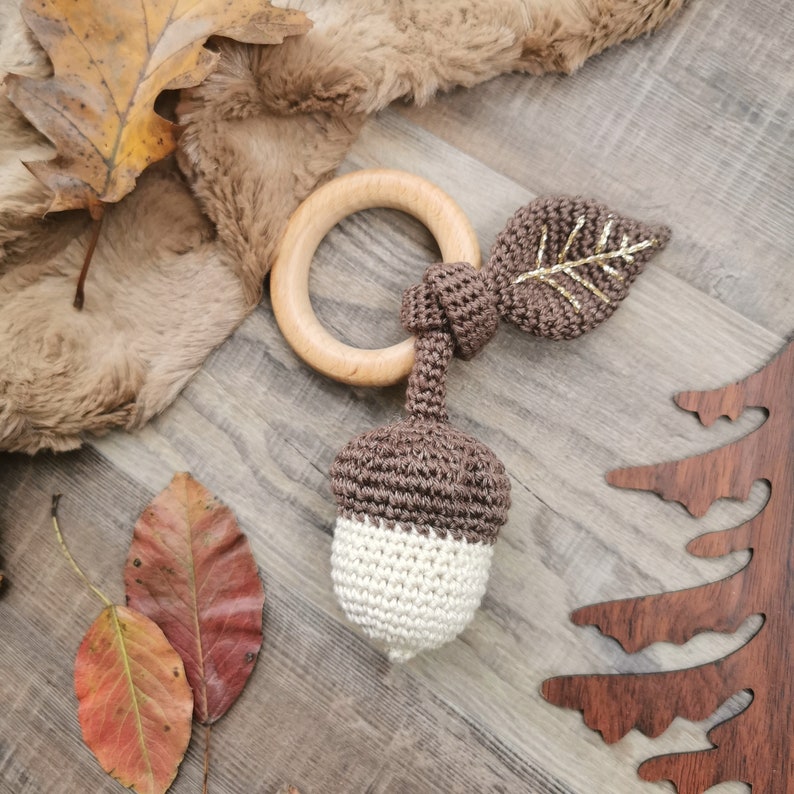 My Acorn Rattle Crochet Pattern PDF in English US Terms - Etsy