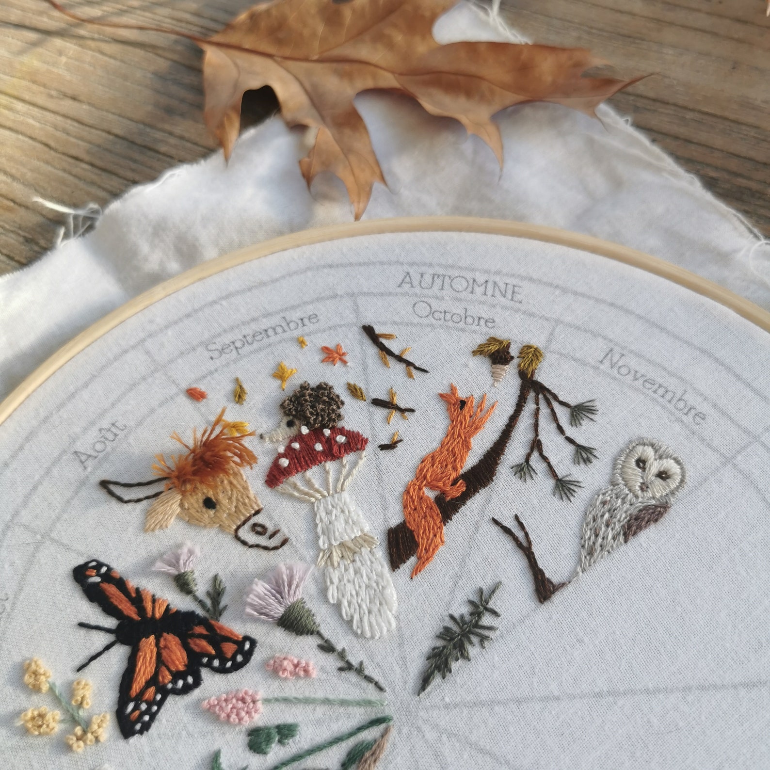 November Embroidery Pattern : Calendar to Embroider, Seasons Winter ...