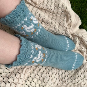 White Goose Socks - Pdf Knitting Pattern Colorwork, Spring Summer Bird ...