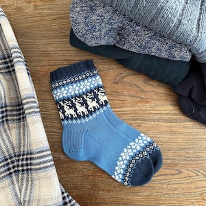Winter Deer Socks - Pdf Knitting Pattern Colorwork, Winter Fair Isle ...