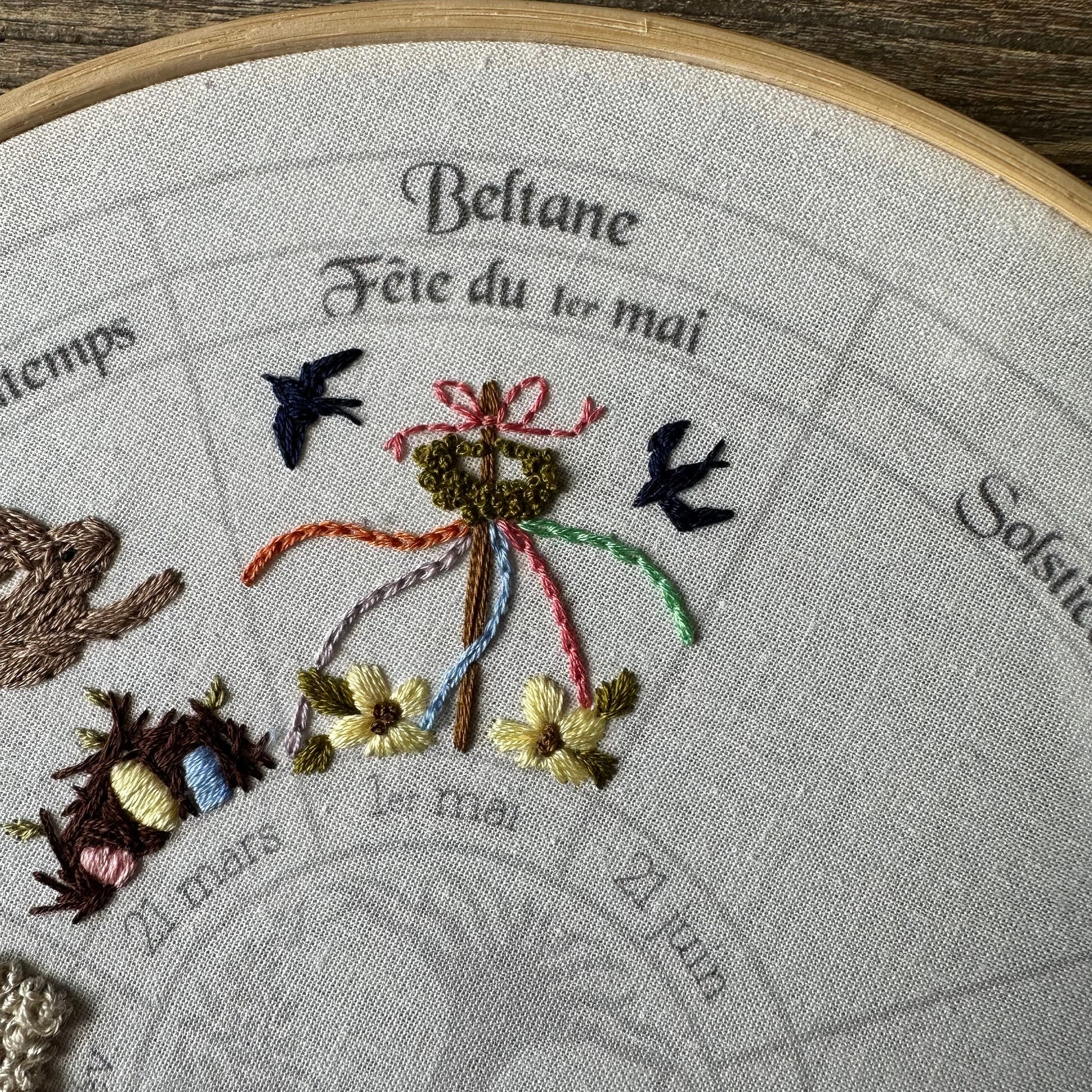 Beltane Embroidery Pattern, Wheel of the Year : Calendar to Embroider ...