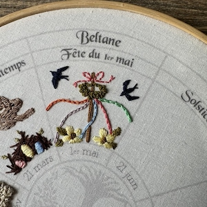 Beltane Embroidery Pattern, Wheel of the Year : Calendar to Embroider ...