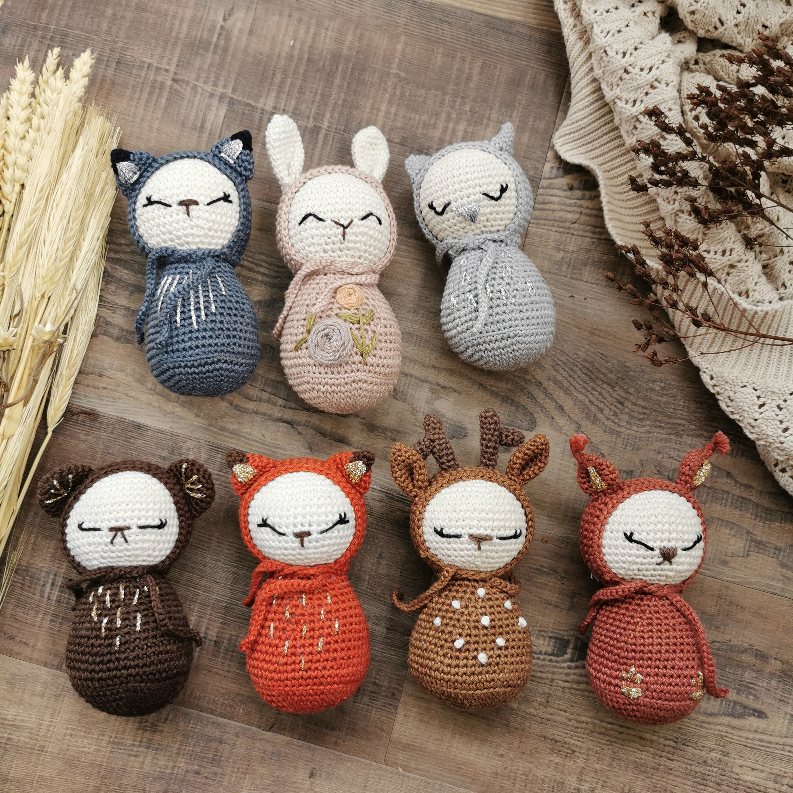 My Vintage Woodland Animals Toys Crochet Pattern PDF in - Etsy