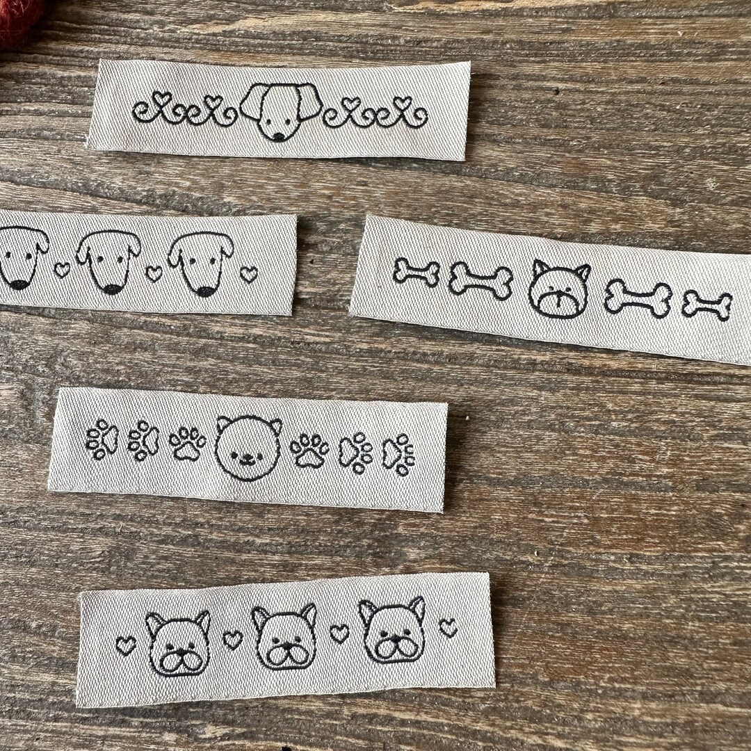 Set of Woven Sew-on Labels : Dogs Theme - Etsy