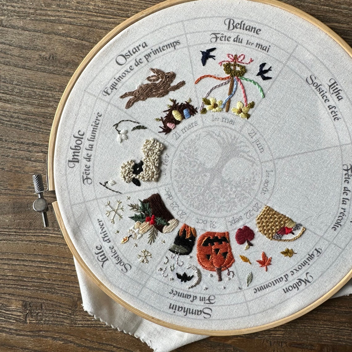 Beltane Embroidery Pattern, Wheel of the Year : Calendar to Embroider ...