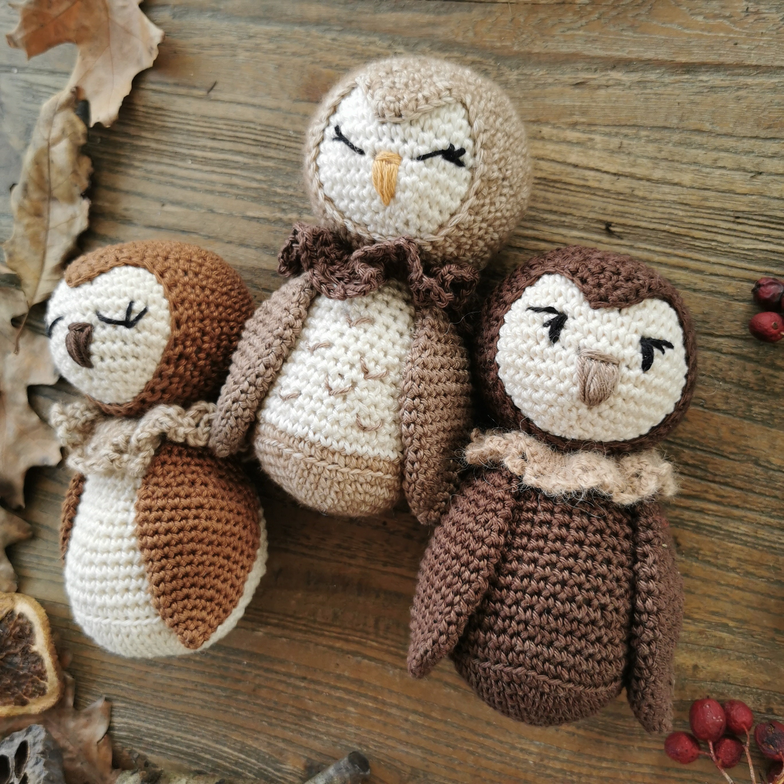 Three Little Owls Crochet Pattern PDF in English US Terms - Etsy