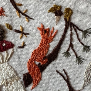 October Embroidery Pattern : Calendar to Embroider, Seasons Phenology ...