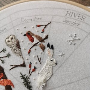 January Embroidery Pattern : Calendar to Embroider, Seasons Winter ...