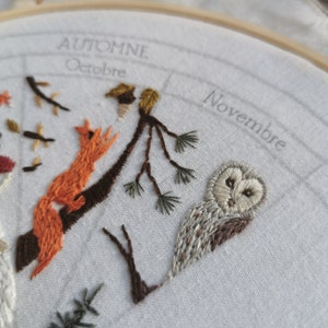 November Embroidery Pattern : Calendar to Embroider, Seasons Winter ...