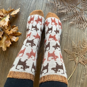 Set of 2 Sock Patterns Sweet Doggie Friend and I Woof You - French and ...