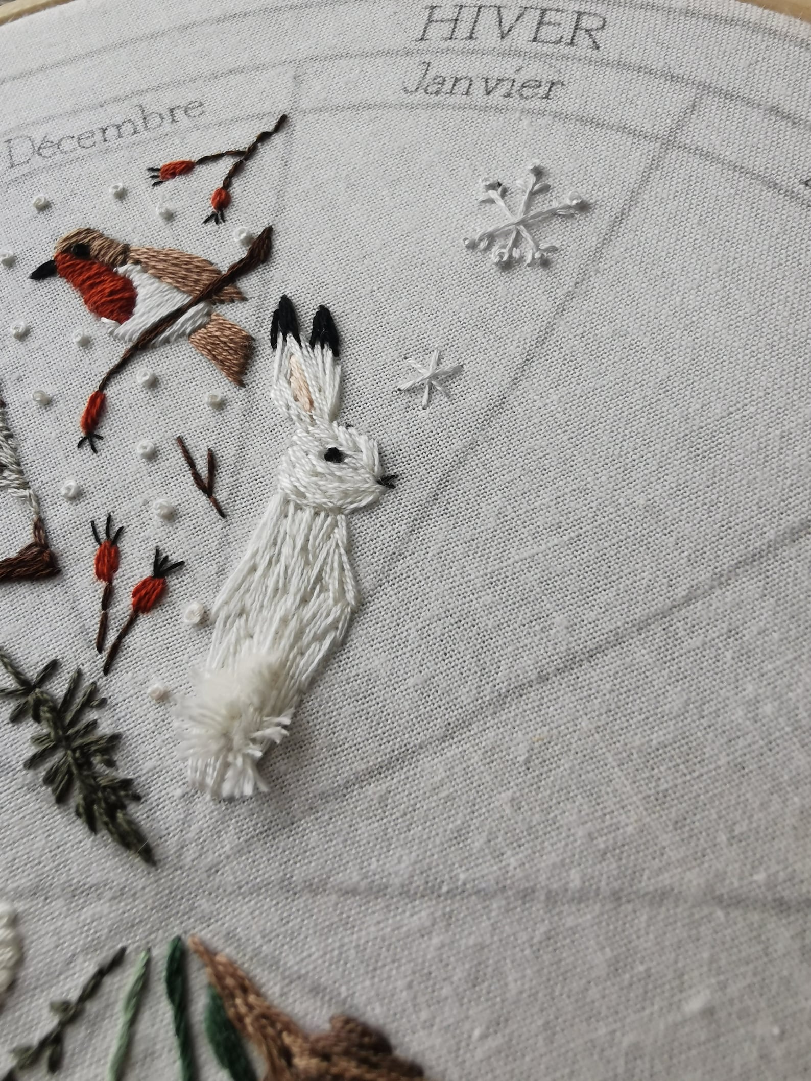 January Embroidery Pattern : Calendar to Embroider Seasons - Etsy Canada