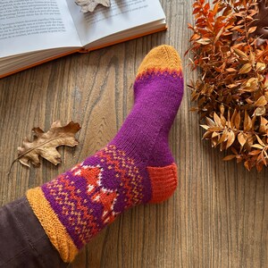 Woodland Fox Socks - Pdf Knitting Pattern Colorwork, Fox Autumn - Etsy
