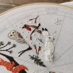 January Embroidery Pattern : Calendar to Embroider, Seasons Winter ...