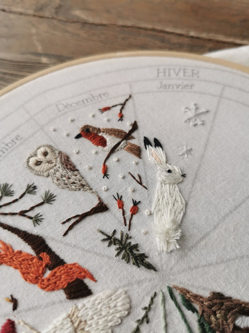January Embroidery Pattern : Calendar to Embroider Seasons - Etsy Canada