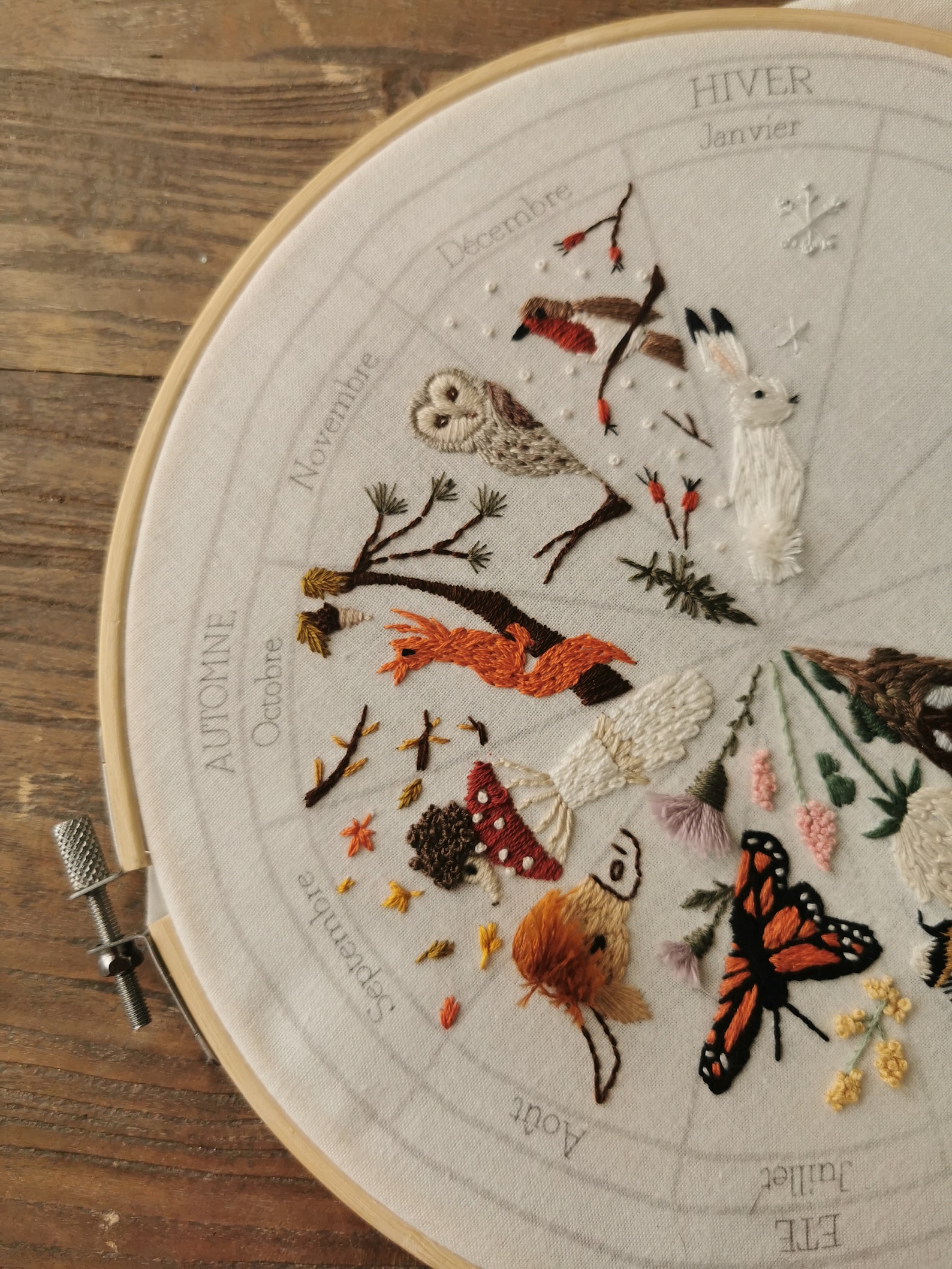 January Embroidery Pattern : Calendar to Embroider Seasons - Etsy Canada