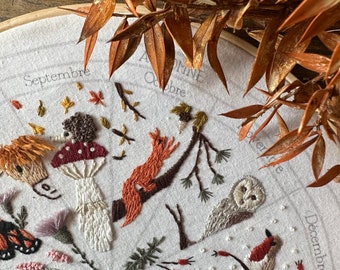 January Embroidery Pattern : Calendar to Embroider, Seasons Winter ...