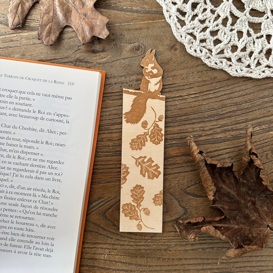 Squirrel and Leaveswood Bookmark - Laser Cut and Engraved Bookmark ...