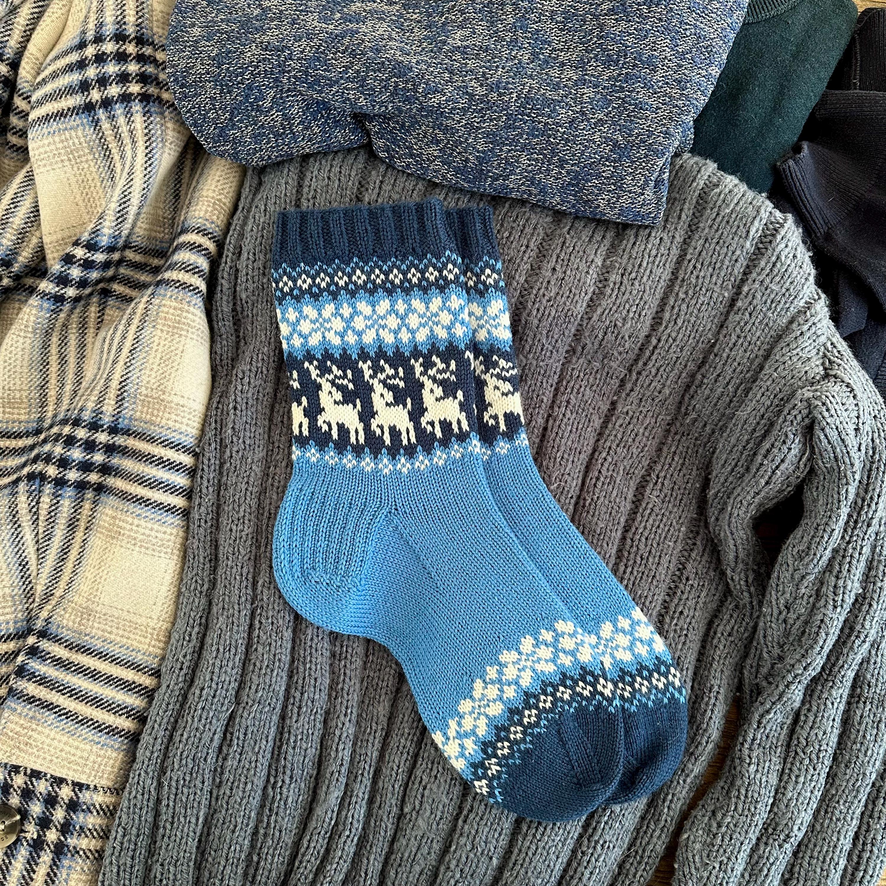 Winter Deer Socks - Pdf Knitting Pattern Colorwork, Winter Fair Isle ...