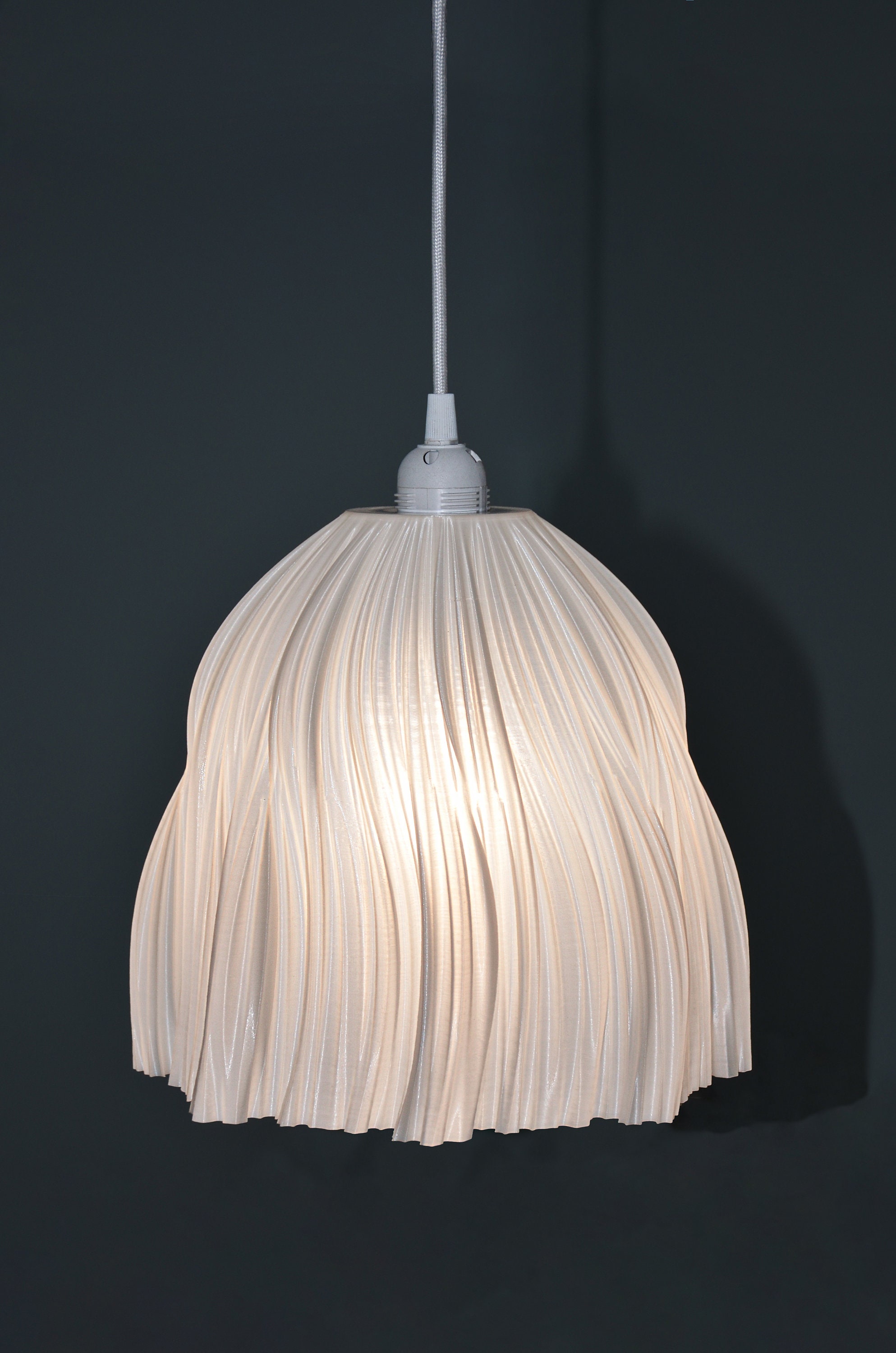 Pendant Lamp Shade Bell Wavy Pearl Art-deco Creamy Ceiling Light Fixure ...