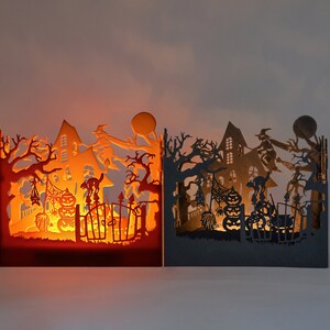 Gothic Halloween Decor Shadowbox - 3D Printed Pumpkin Spooky Creepy ...