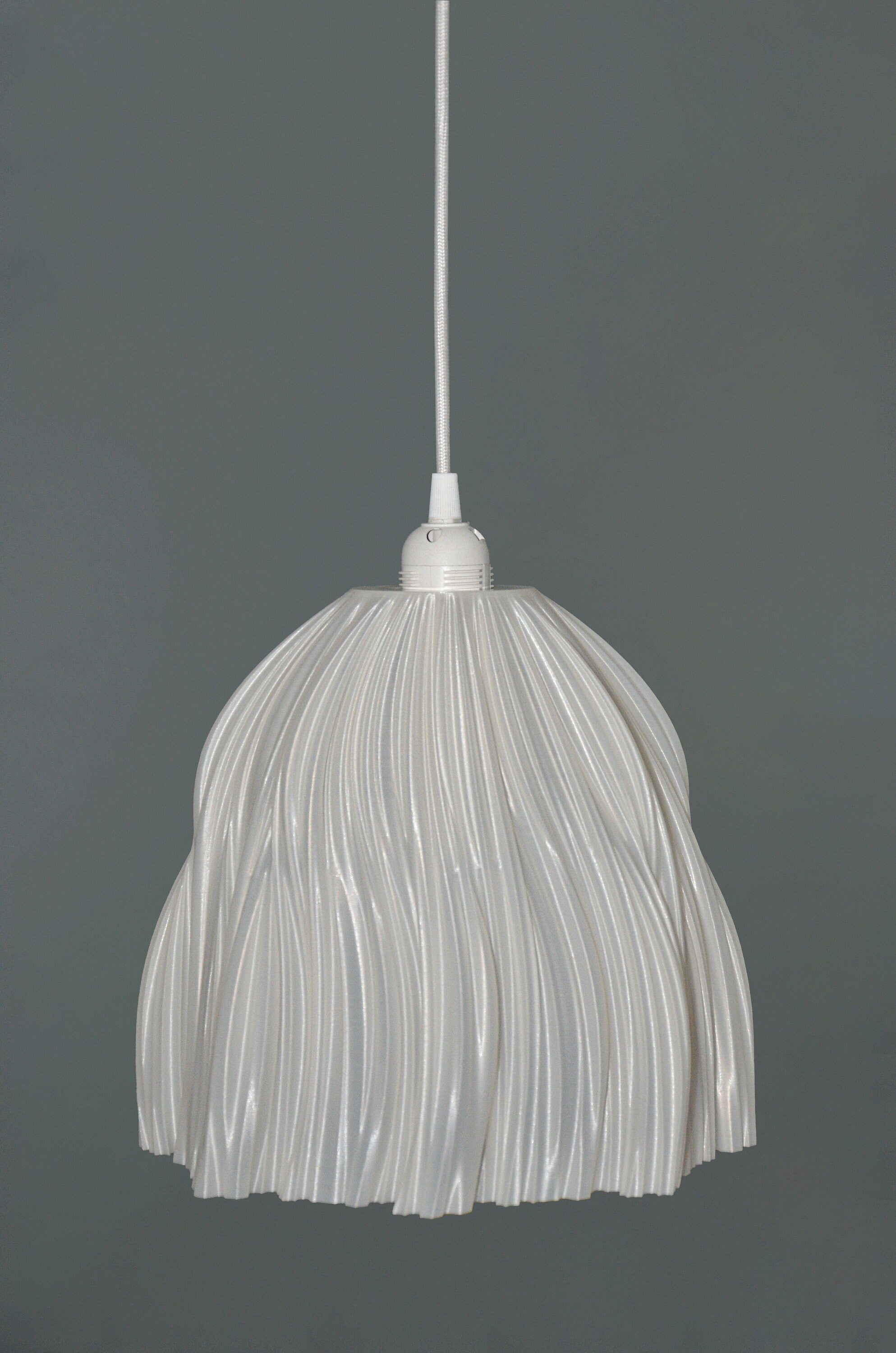 Pendant Lamp Shade Bell Wavy Pearl Art-deco Creamy Ceiling Light Fixure ...