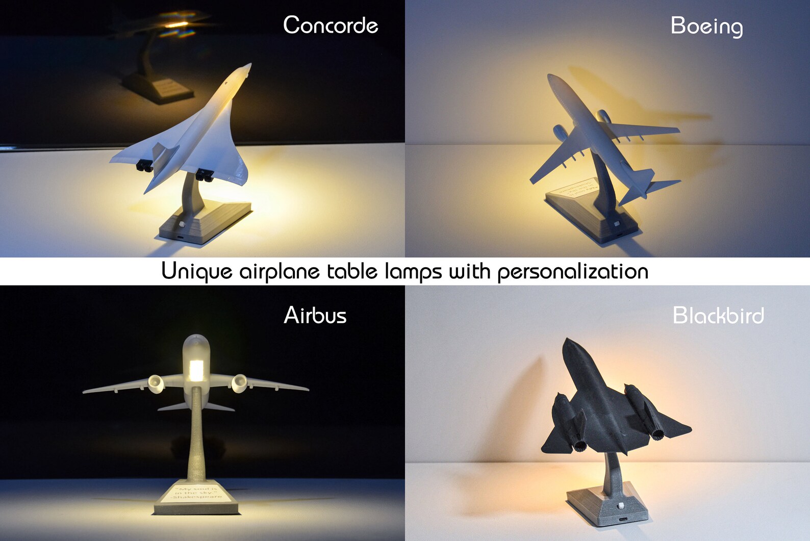 Airplane Model Desk Lamp Aviation Decor Table Light Plane - Etsy