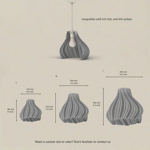 Modern Wavy Opaque Glass-like Pendant Lampshade Sleek Soft-glow Elegant ...