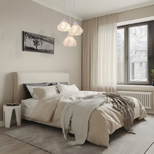 Modern Wavy Opaque Glass-like Pendant Lampshade Sleek Soft-glow Elegant ...