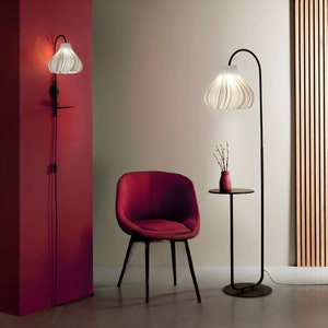 Modern Wavy Opaque Glass-like Pendant Lampshade Sleek Soft-glow Elegant ...