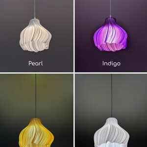 Modern Wavy Opaque Glass-like Pendant Lampshade - Sleek Soft-glow ...