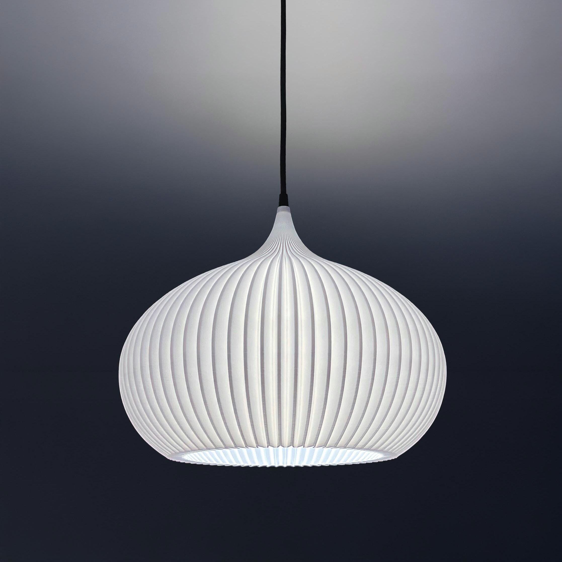 Elegant Oval Stripped Pendant Light Shade | Minimalist Style Pleated ...