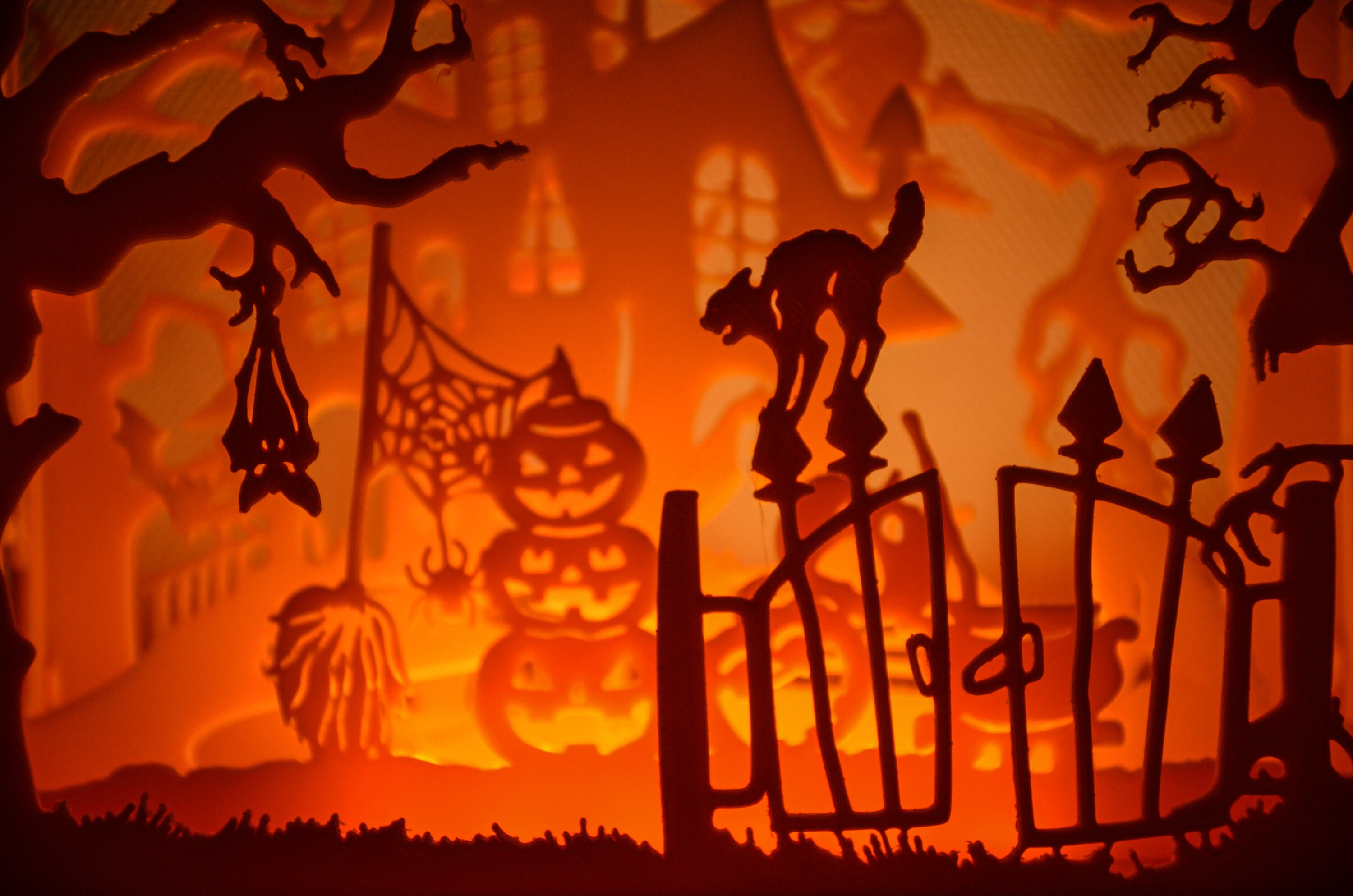 Halloween Shadowbox Haunted Witch's House 3D Printed Pumpkin Party ...